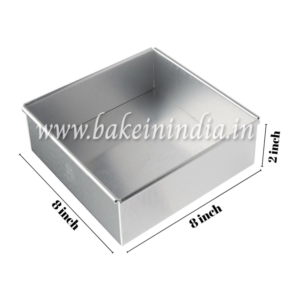 Aluminium Square Cake Mould (8 x 8 x 2 INCH Square)