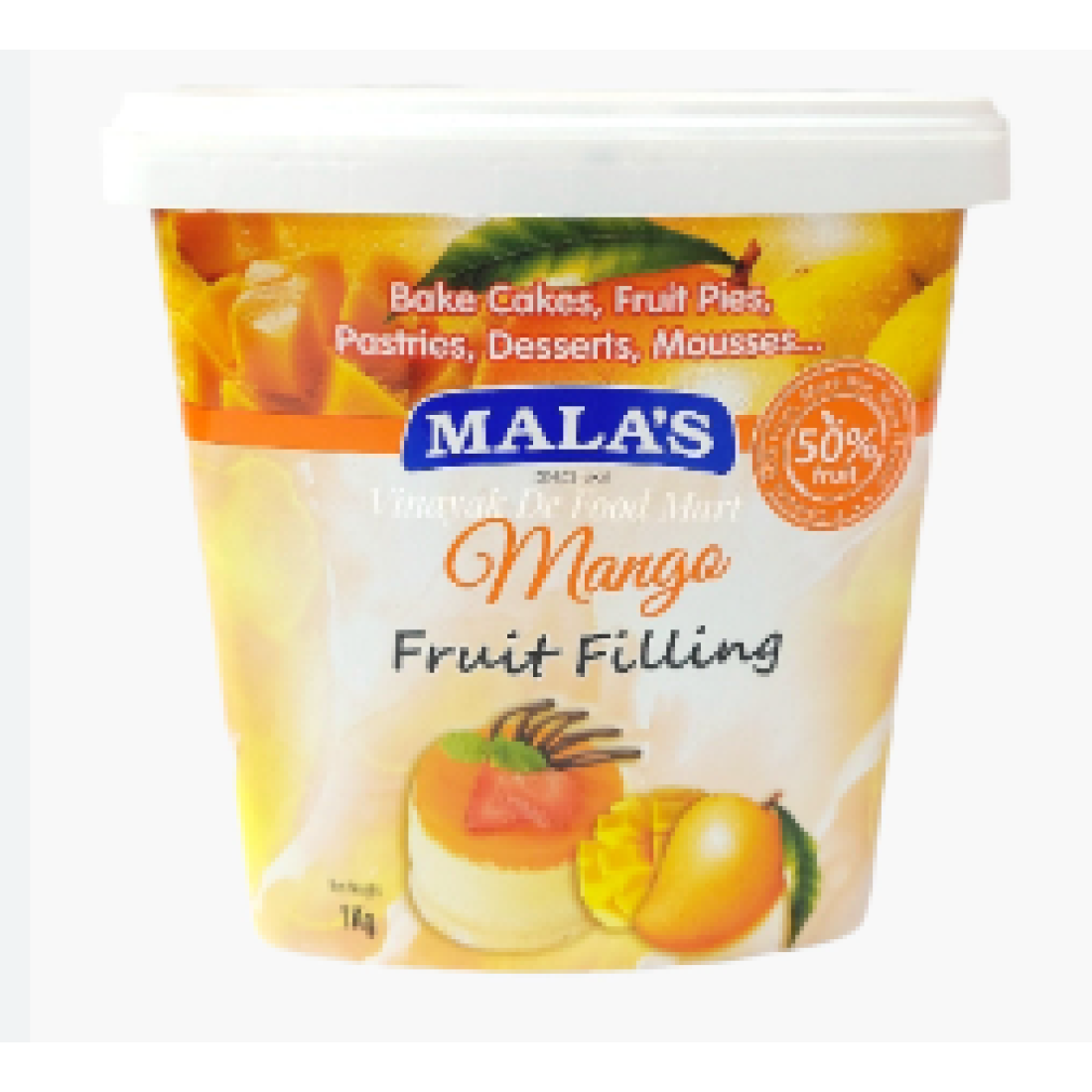 Mala's Mango Fillings 1kg Bucket Online - BakeinIndia