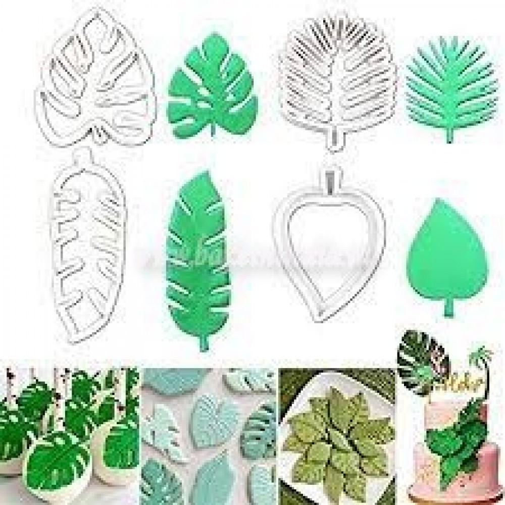 Tropical Leaf Cookie Cutter - Hawaiian Palm Leaves Fondant Cutters Set
